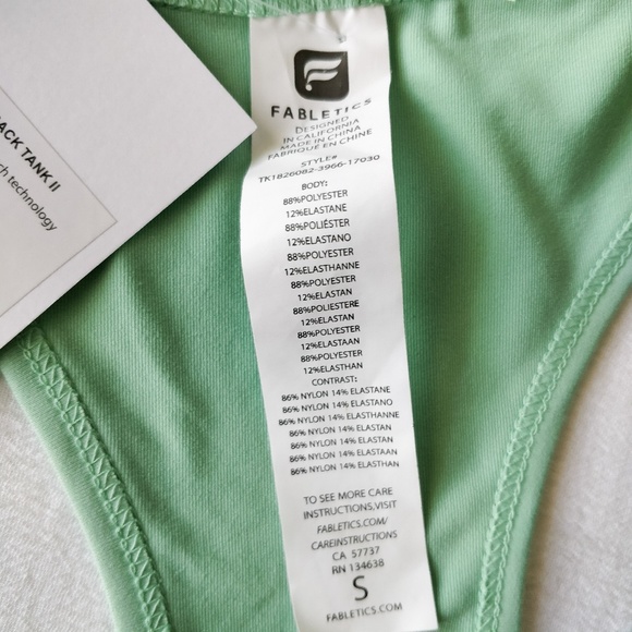 Fabletics | Tops | Fabletics Mint Green Lace Racerback Workout Tank ...